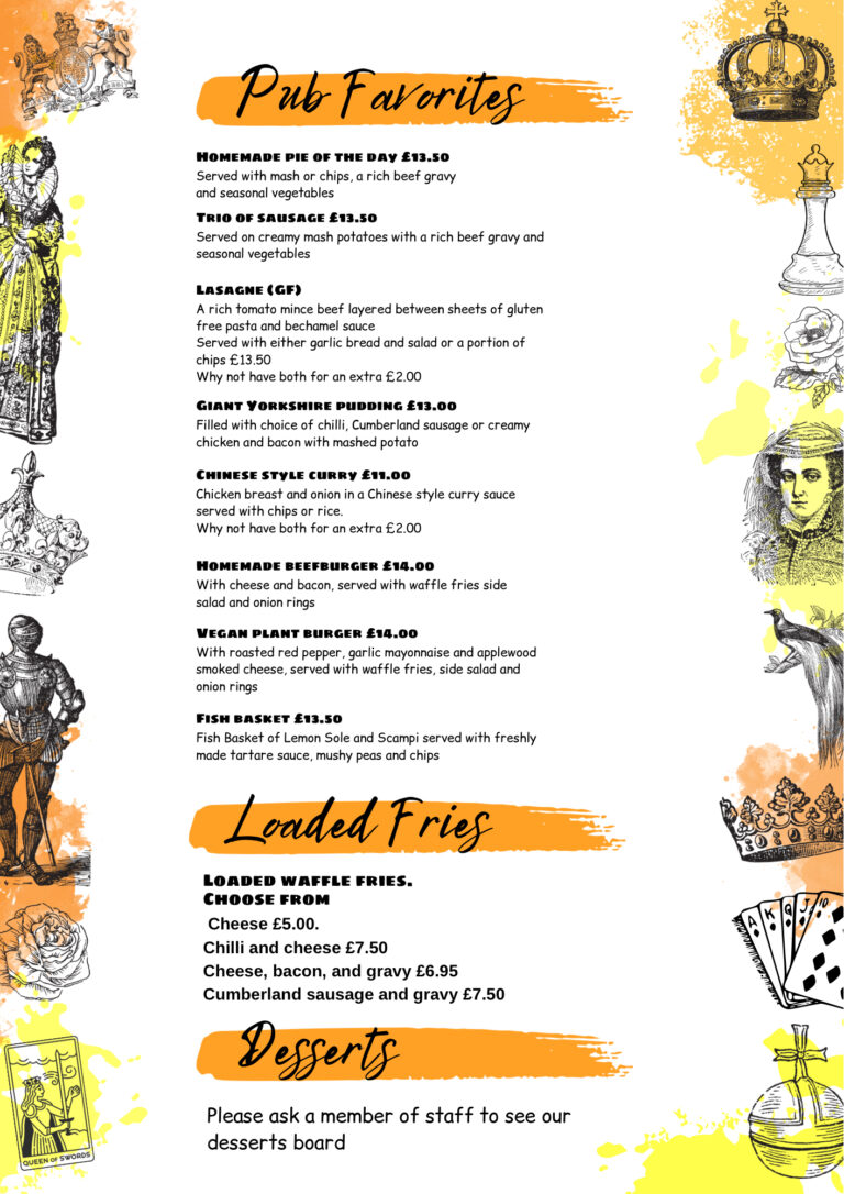Main Menu - Crown Inn